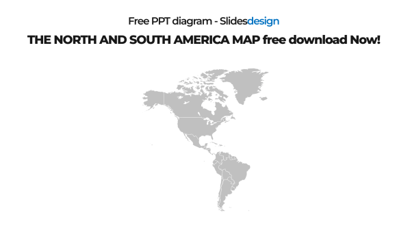 Free PPT Template: the North and South America Map Diagram