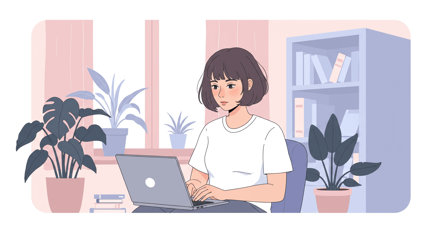 Remote Work Illustration – Free Home Office Stock Image