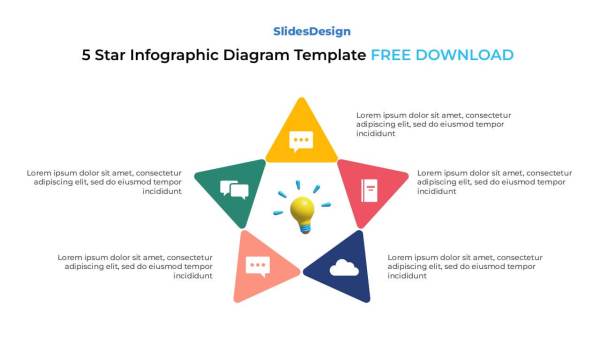 5 Star Infographic Diagram Template